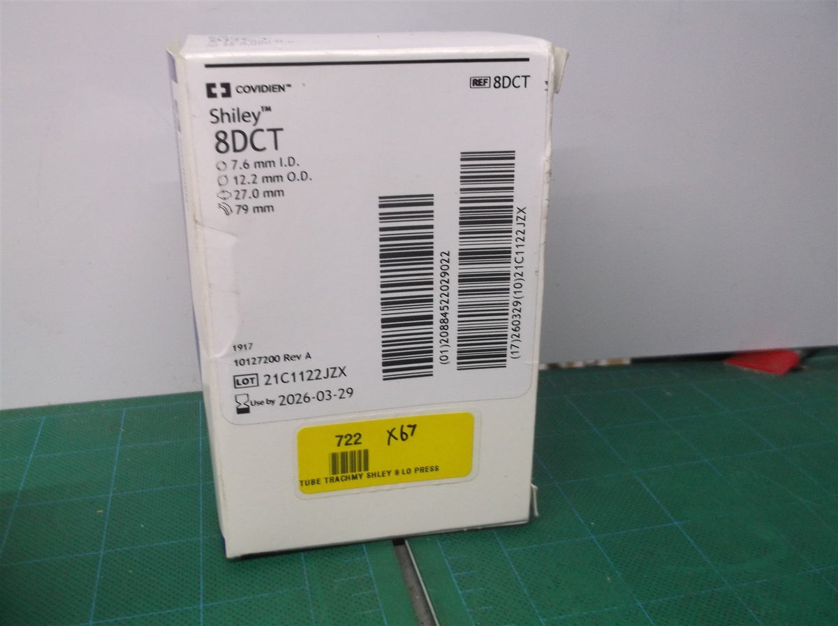 COVIDIEN Shiley 8DCT Tracheostomy Tube Cuffed with Disposable Inner Ca ...